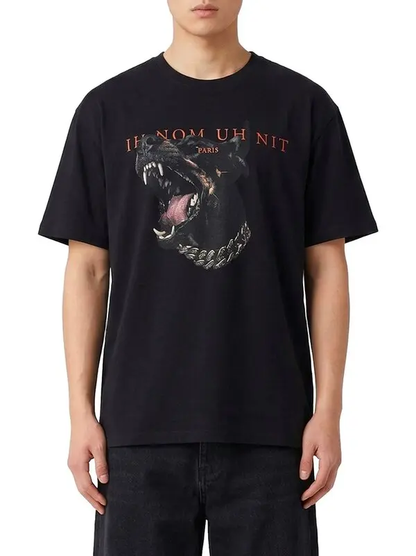 IH NOM UH NIT Printed Cotton T-shirt - Black