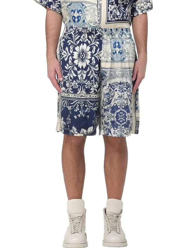 IH NOM UH NIT Viscose Shorts With Floral Print - Blue