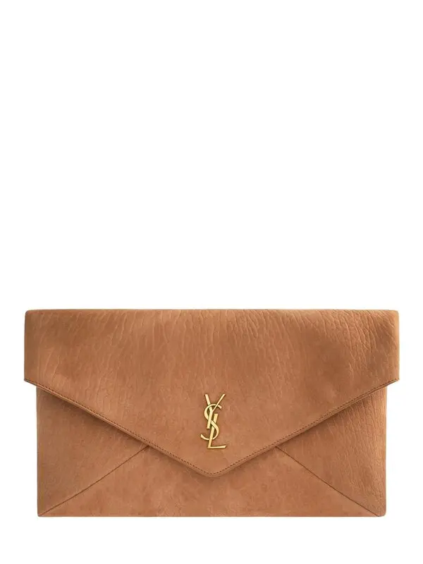 Saint Laurent Large Envelope Pouch - Brown