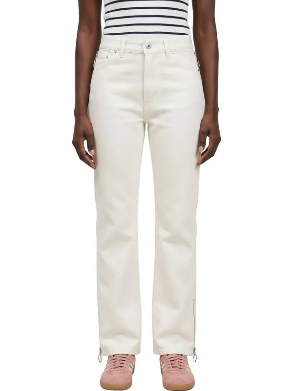 Rabanne The Kick It" Cotton Denim Jeans - Ivory