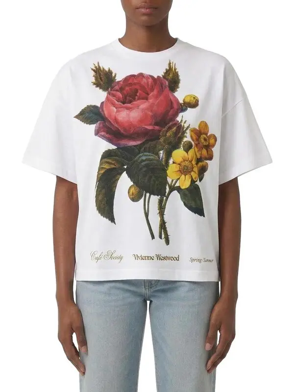 VIVIENNE WESTWOOD Floral Cotton T-shirt - White
