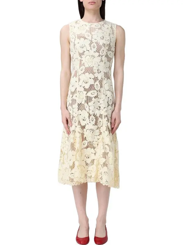 SELF-PORTRAIT Lace Midi Dress - Yellow