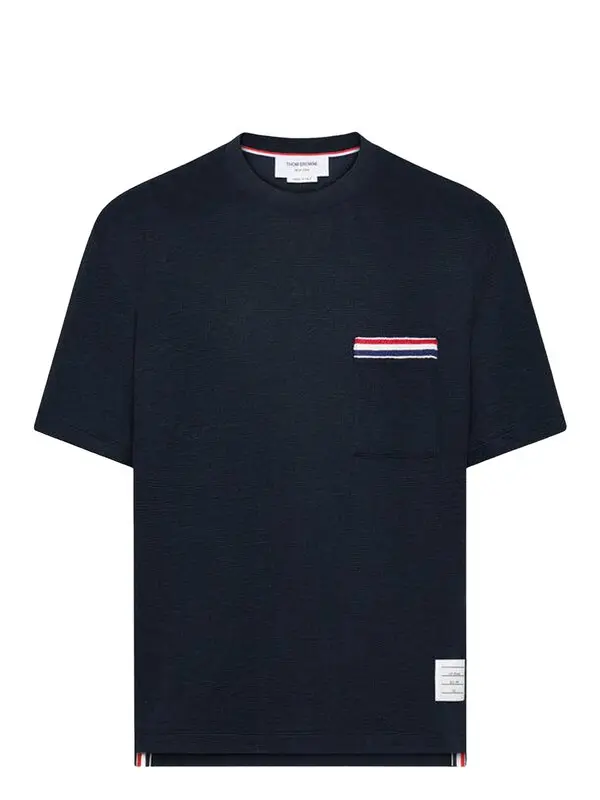 Thom Browne Rwb Short-sleeve Pocket Tee - Blue