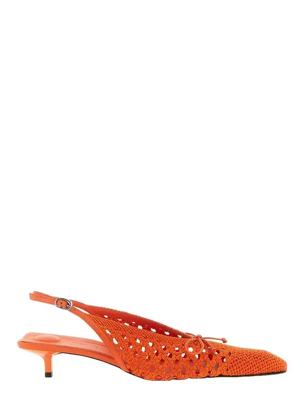 Jacquemus Duelo Crochet Knit Slingbacks - Orange