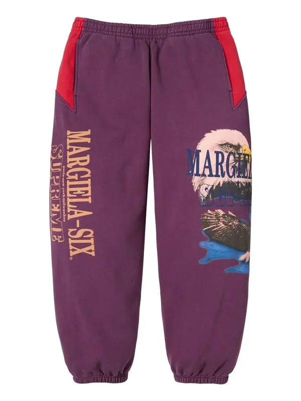 Supreme X Mm6 Maison Margiela Eagle Sweatpants - Purple