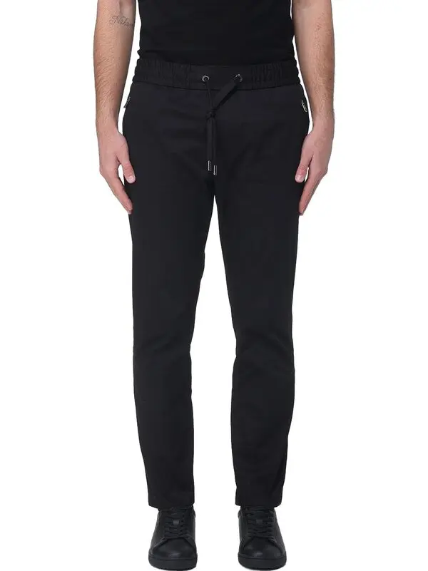 Dolce & Gabbana Stretch Cotton Slim Fit Trousers - Black