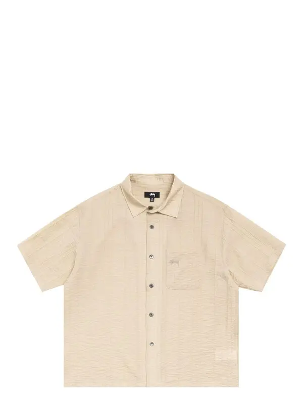 StÜssy Pleated Textured Shirt - Tan