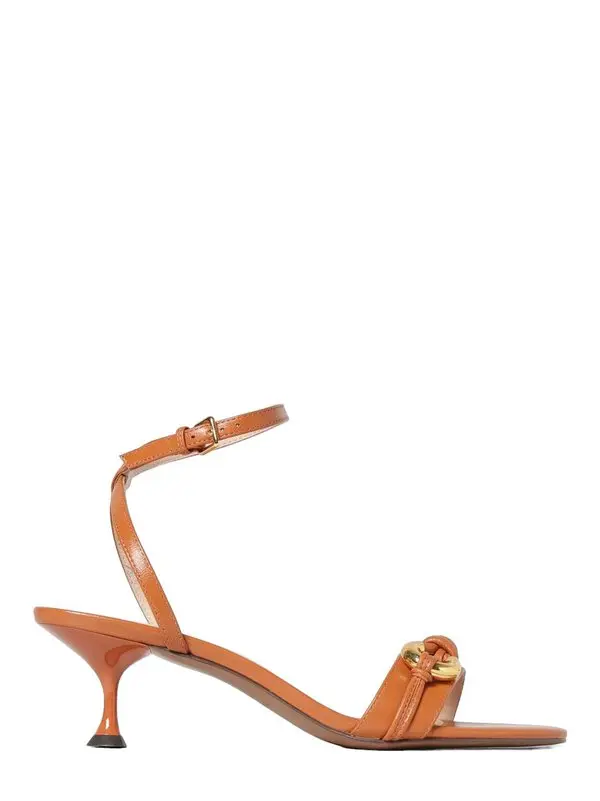 COCCINELLE Heeled Sandals With Ankle Strap - Brick Red