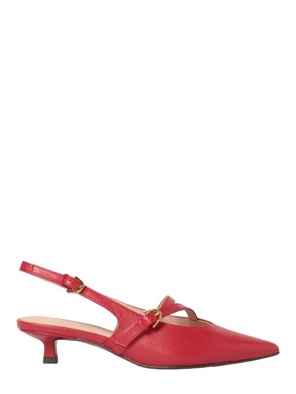 COCCINELLE Pointed Toe Kitten Heel Slingbacks - Red