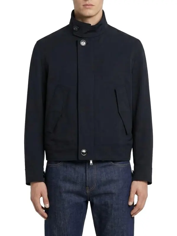 AMI Paris Cotton Blend Harrington Jacket - Black