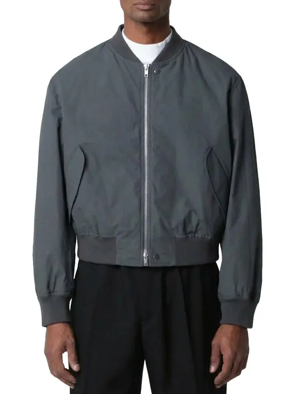 JIL SANDER Cotton Bomber Jacket - Grey