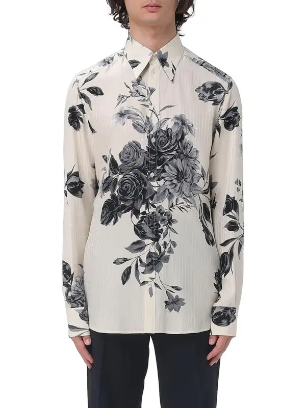 Dolce & Gabbana Floral Print Silk Shirt - White