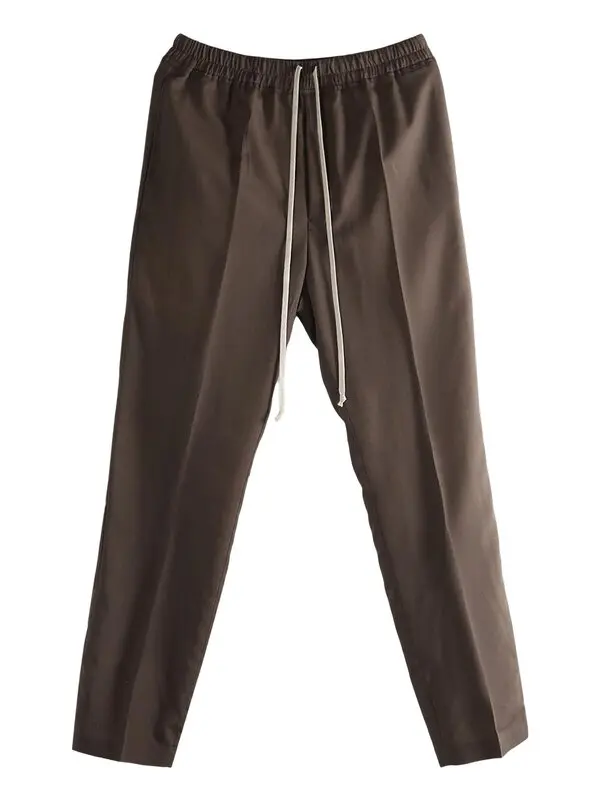 Rick Owens Slim Fit Drawstring Long Pants - Brown