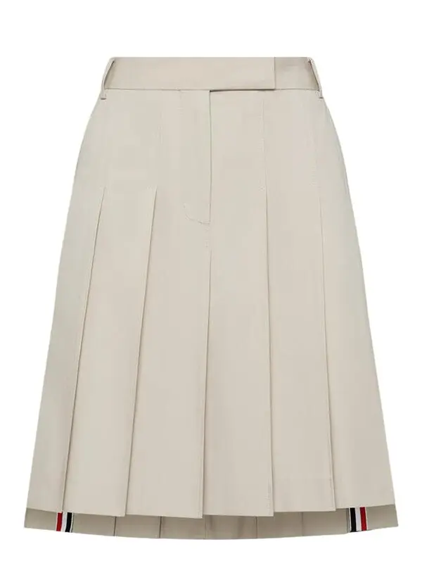 Thom Browne Bermuda Length Pleated Skirt - Tan