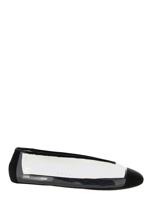 Moschino Pvc And Satin Ballet Flats - Black