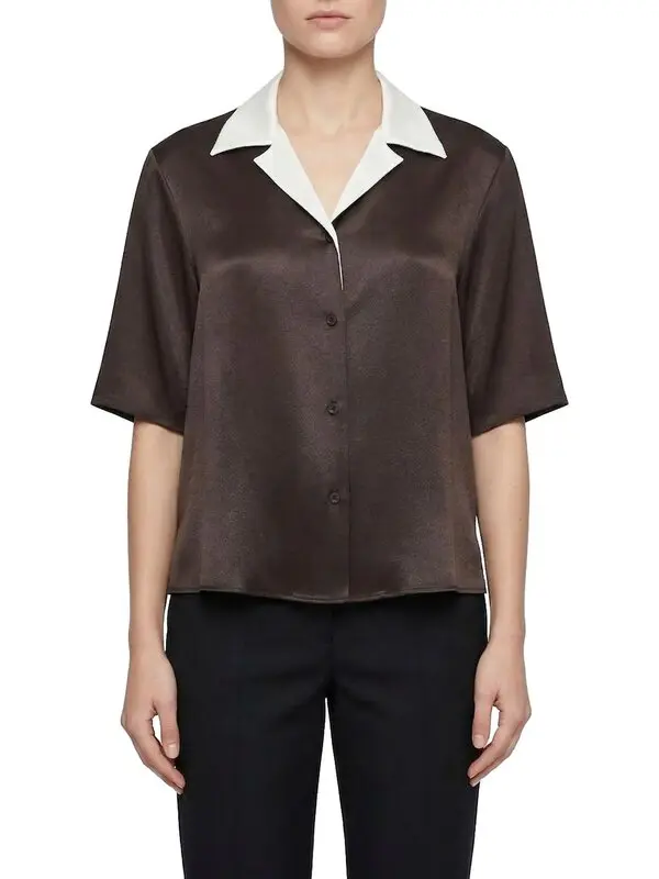SEMICOUTURE Silk Blend Shirt - Cocoa