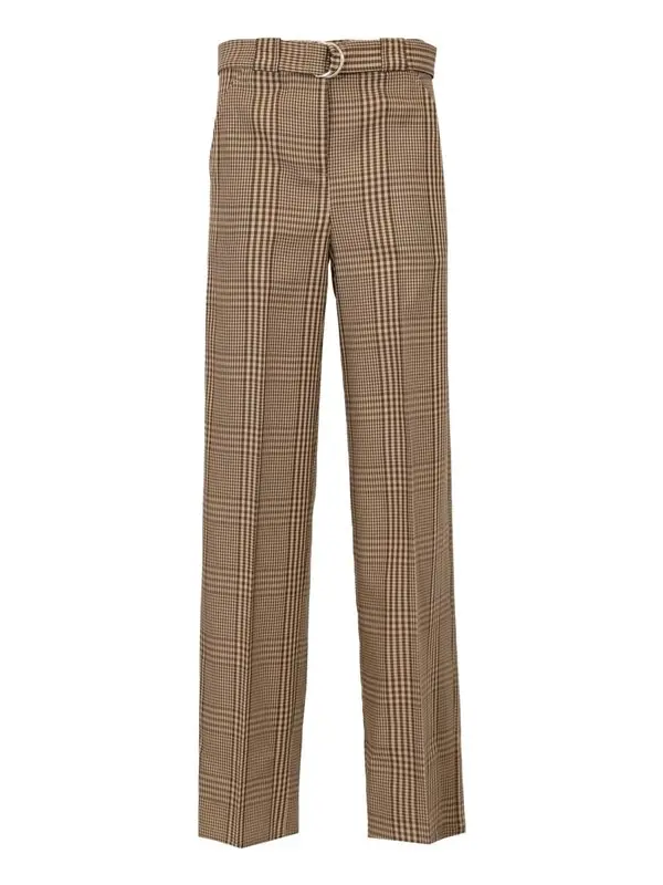SEMICOUTURE Belted Plaid Pants - Multicolor