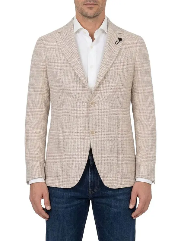 LARDINI Plaid Blazer - Beige