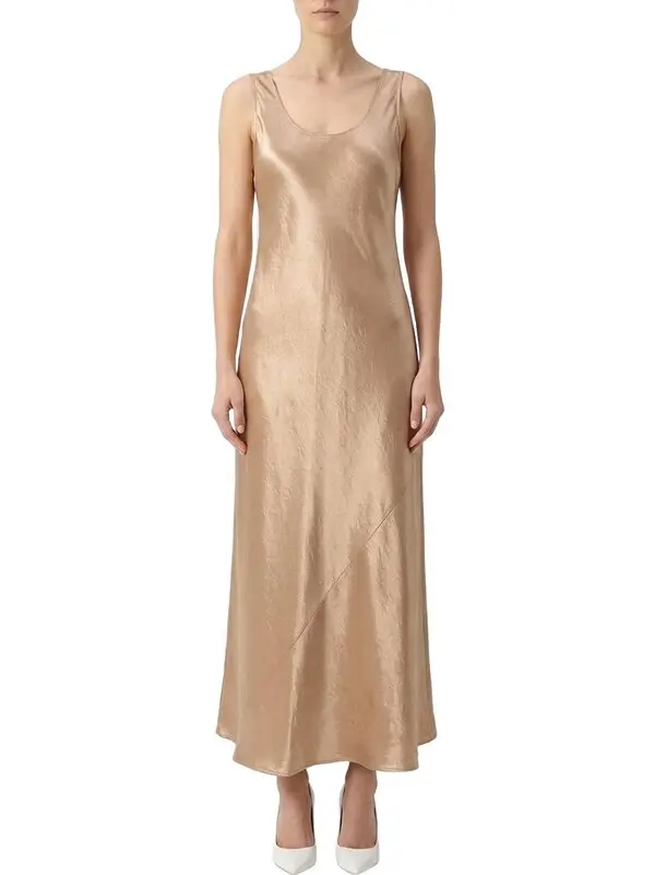 Max Mara Satin Midi Dress - Beige