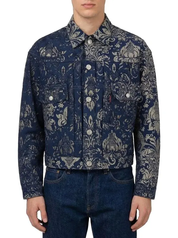 Junya Watanabe Printed Denim Jacket - Blue