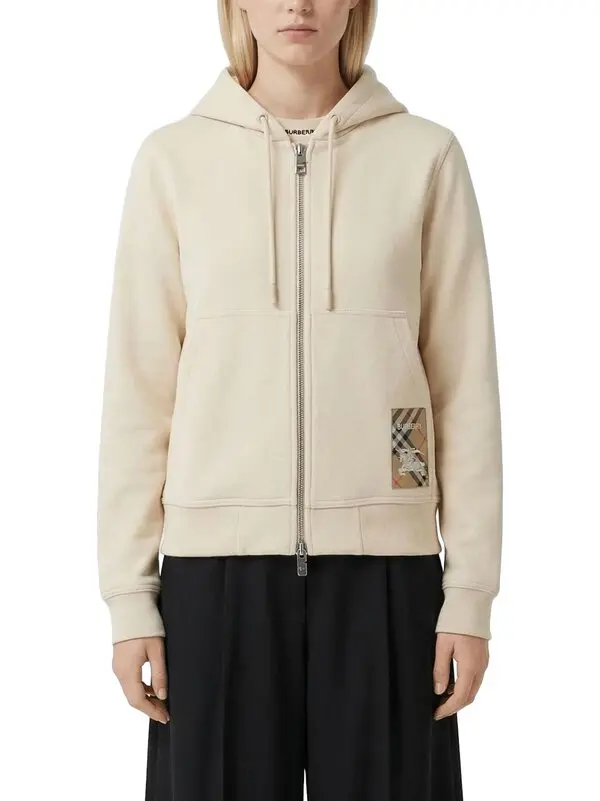 Burberry Zip-up Hoodie With Monogram Detail - Brown