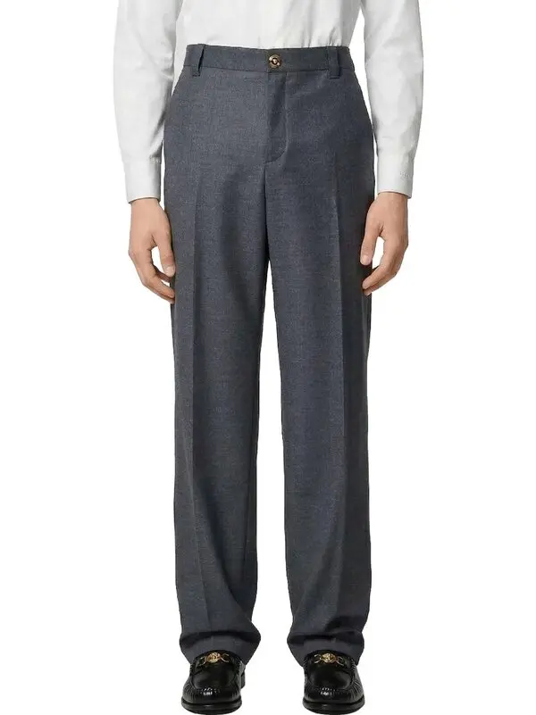 Versace Wool Tailored Trousers - Grey