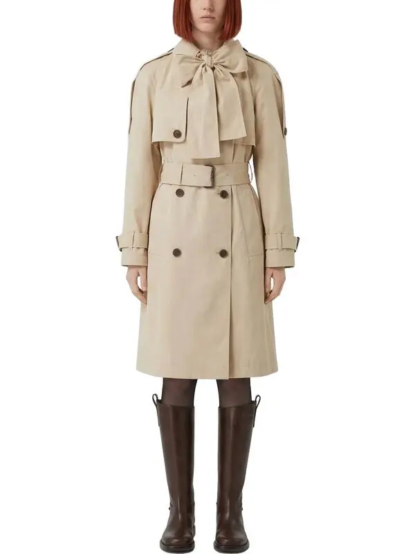 Burberry Tie Detailed Jacket - Ivory