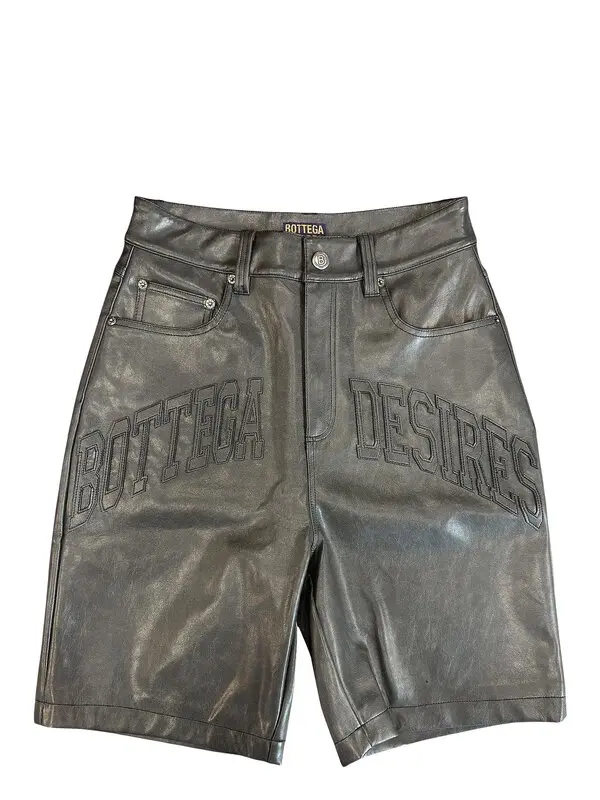 BOTTEGA DESIRES Leather Shorts - Grey