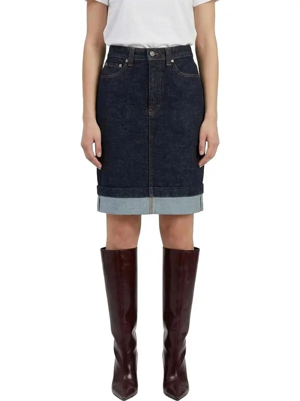 Khaite Knee-length Denim Skirt - Blue