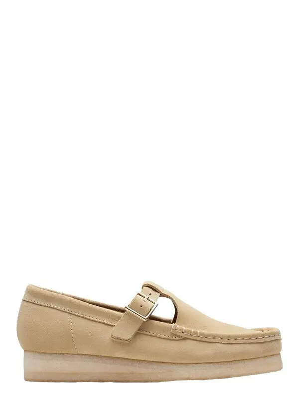 Clarks Wallabee T-bar In Maple Suede - Brown