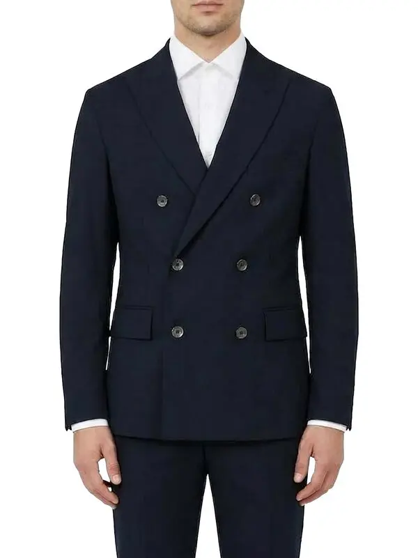PAOLO PECORA Double Breasted Jacket - Blue