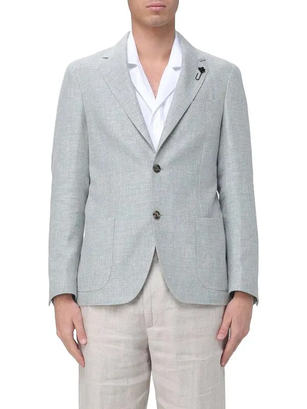 LARDINI Wool And Linen Blazer - Green