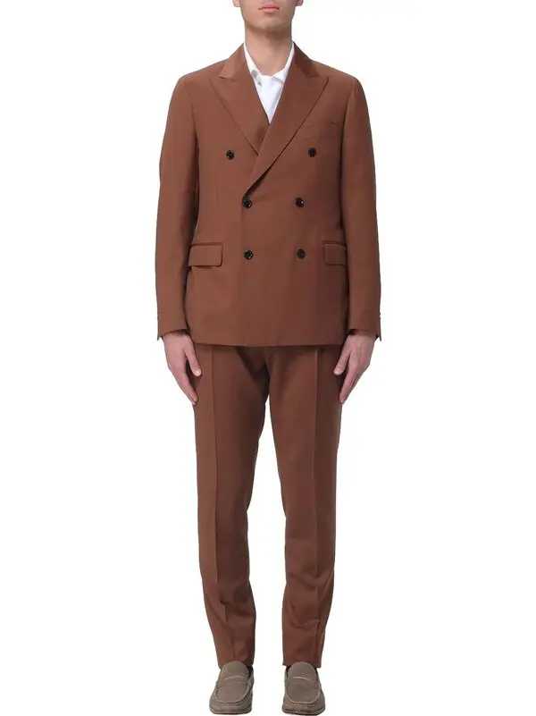 LARDINI Wool Double-breasted Dress - Brown
