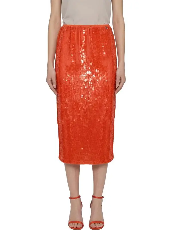 Patrizia Pepe Sequin Embellished Skirt - Orange