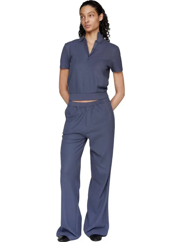 ATM Anthony Thomas Melillo Pique Wide Leg Sweatpants - Dusk Blue