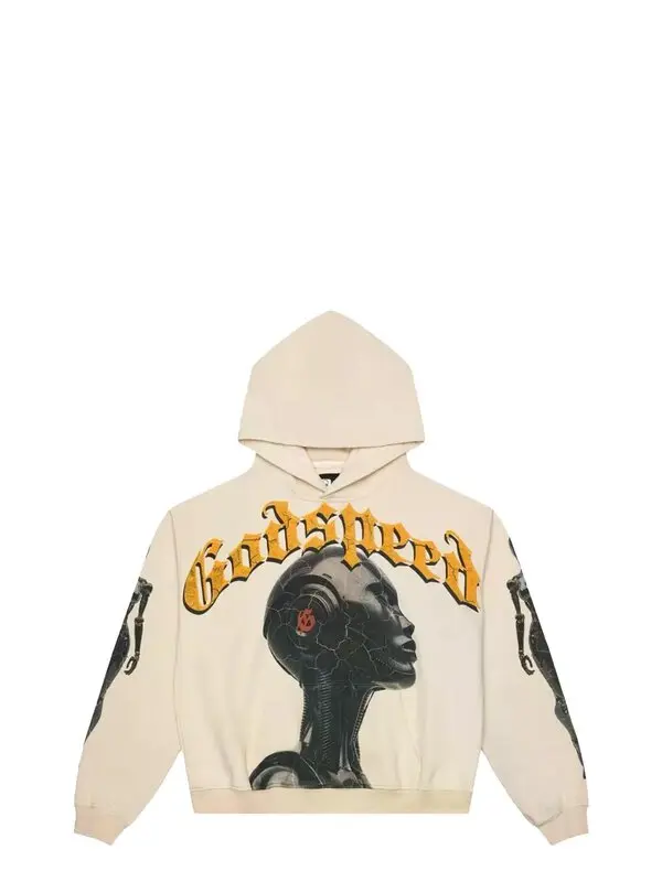 GODSPEED Graphic Print Hoodie - Neutrals