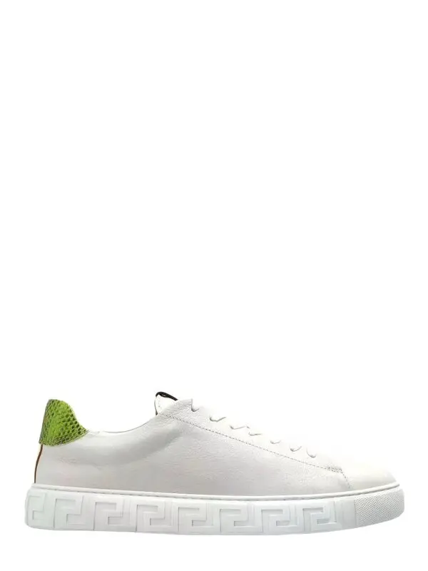 Versace Greca-motif Lace-up Sneakers - White