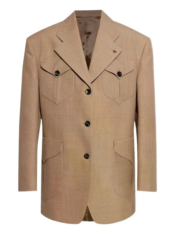 Versace Buttoned Pocket Jacket - Neutrals