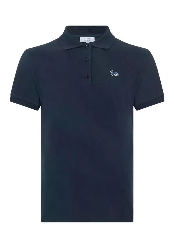 Maison Kitsuné Fox-motif Polo Shirt - Blue