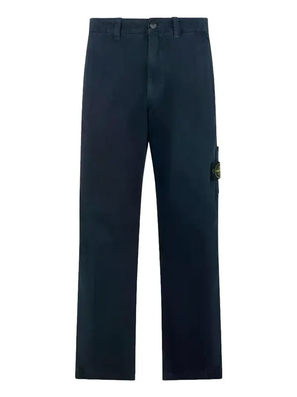 Stone Island Logo Patch Trousers - Blue