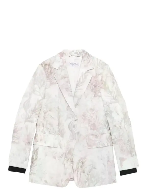 Max Mara Floral Print Blazer - White