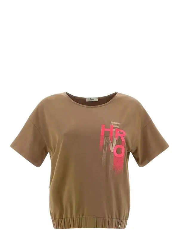 Herno Logo Crew-neck Top - Neutrals