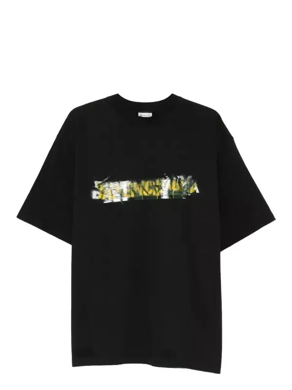 Balenciaga Distressed Graphic T-shirt - Black