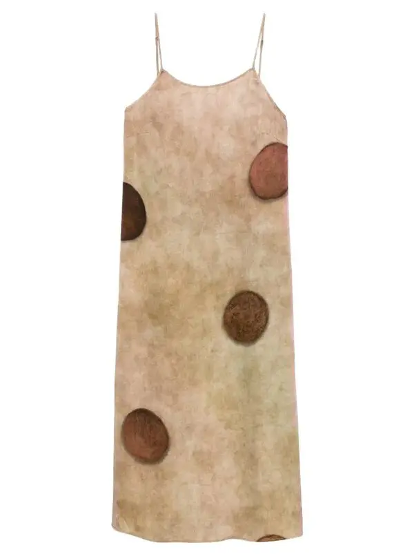 UMA WANG Anaya Polka-dot Midi Dress - Neutrals