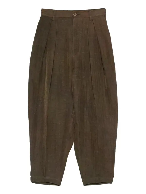UMA WANG Pirde Pleated Trousers - Brown