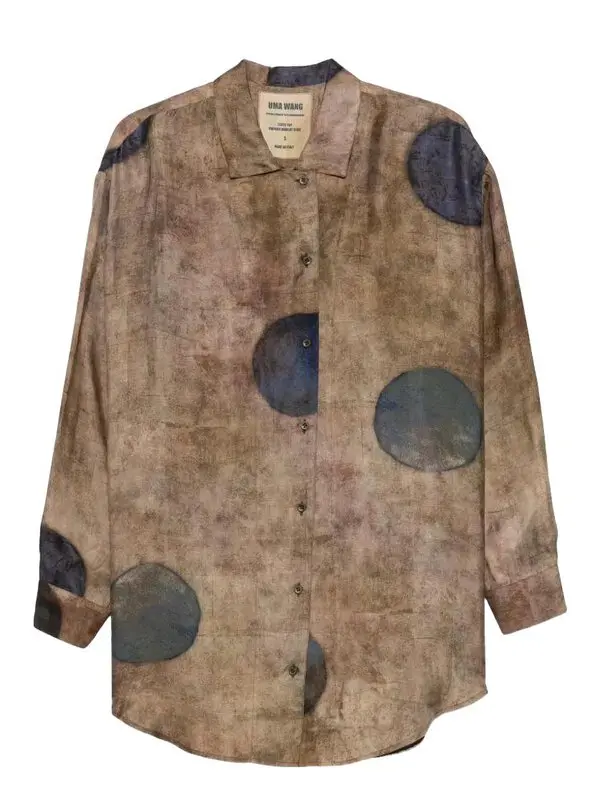 UMA WANG Printed Button-down Shirt - Brown