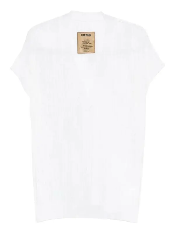 UMA WANG V-neck Knitted Top - White