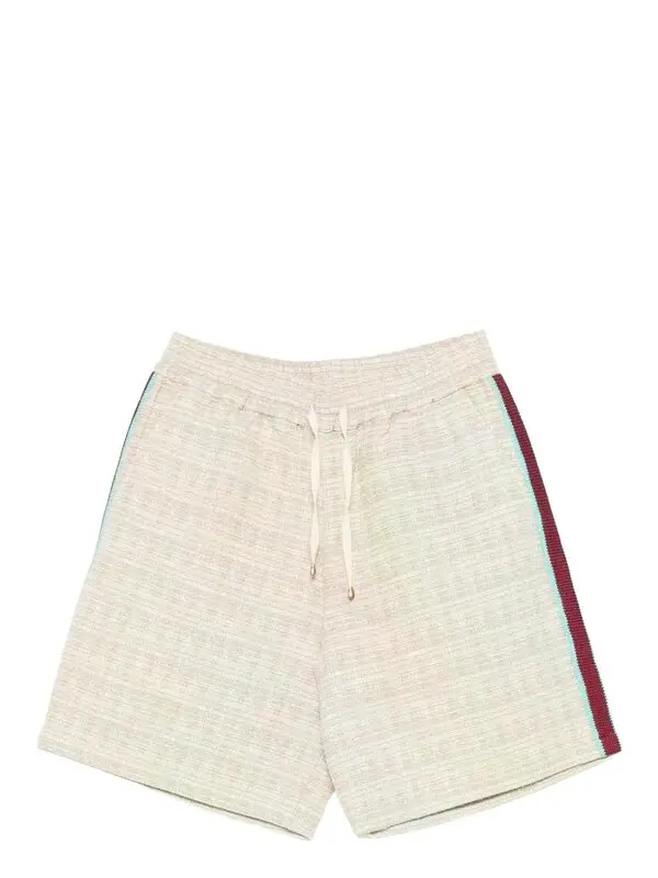 Drole De Monsieur Side-stripe Shorts - Neutrals