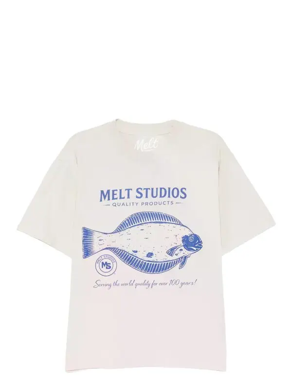 MELT Fish-print T-shirt - Neutrals