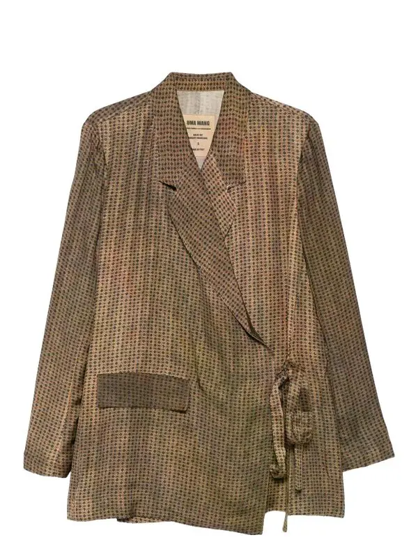 UMA WANG Geometric-pattern Belted Jacket - Neutrals